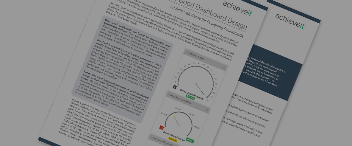 3 Principles of Good Dashboard Design | AchieveIt's Guide