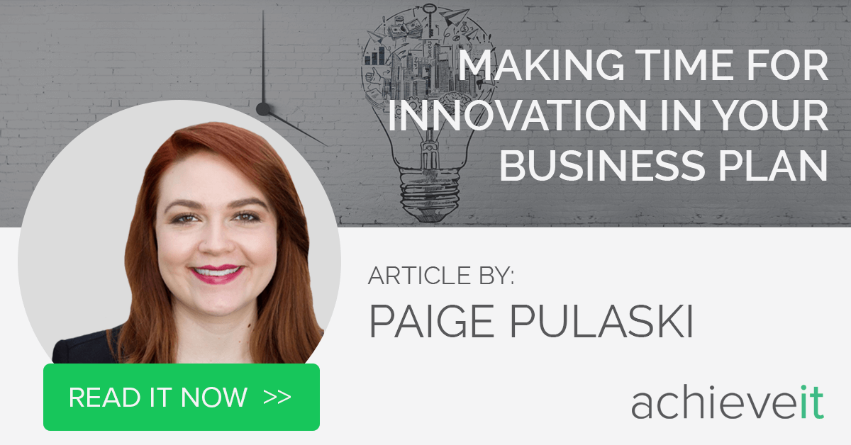 Making Time for Innovation in Your Business Plan