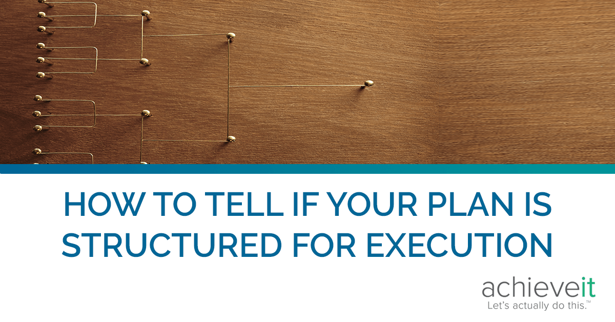 How to Make Sure Your Plan Is Structured For Execution