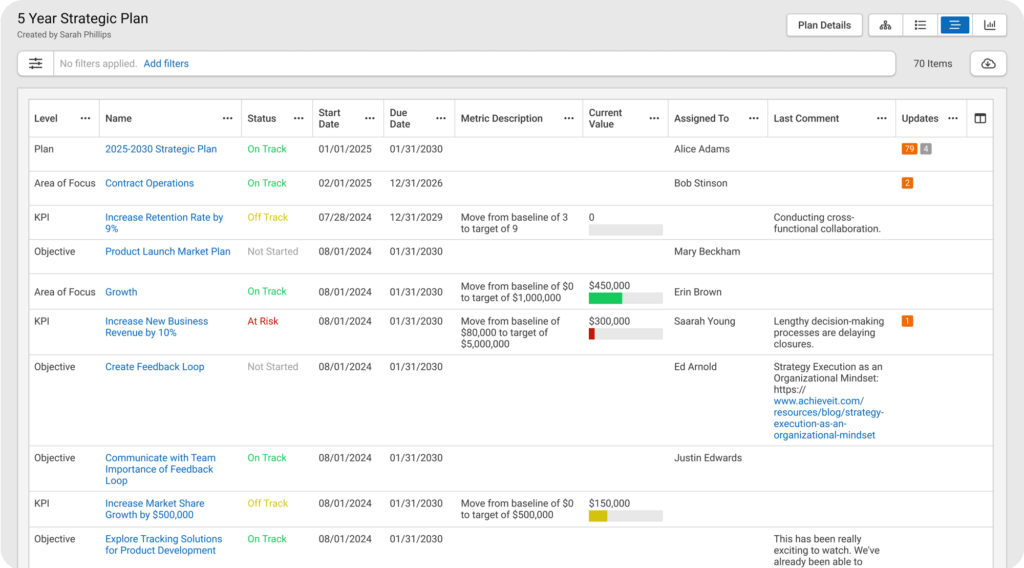 Strategic Planning Software Solution for Plan Leaders